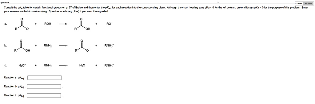 SOLVED: 25. In Sr Consult the pKa table for certain functional groups ...