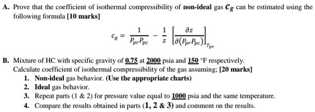 A. Prove that the coefficient of isothermal compressibility of non ...