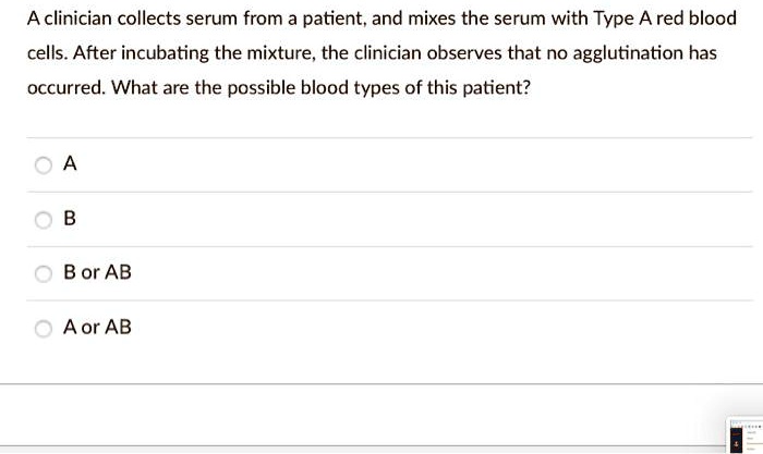 SOLVED: A clinician collects serum from a patient and mixes the serum ...