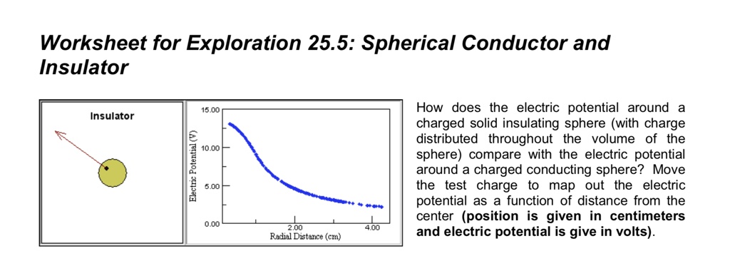 SOLVED: Worksheet for Exploration 25.5: Spherical Conductor and ...