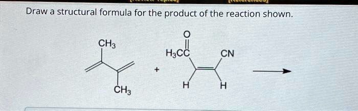 SOLVED: Draw a structural formula for the product of the reaction shown. CH3 H3CC CN CHD