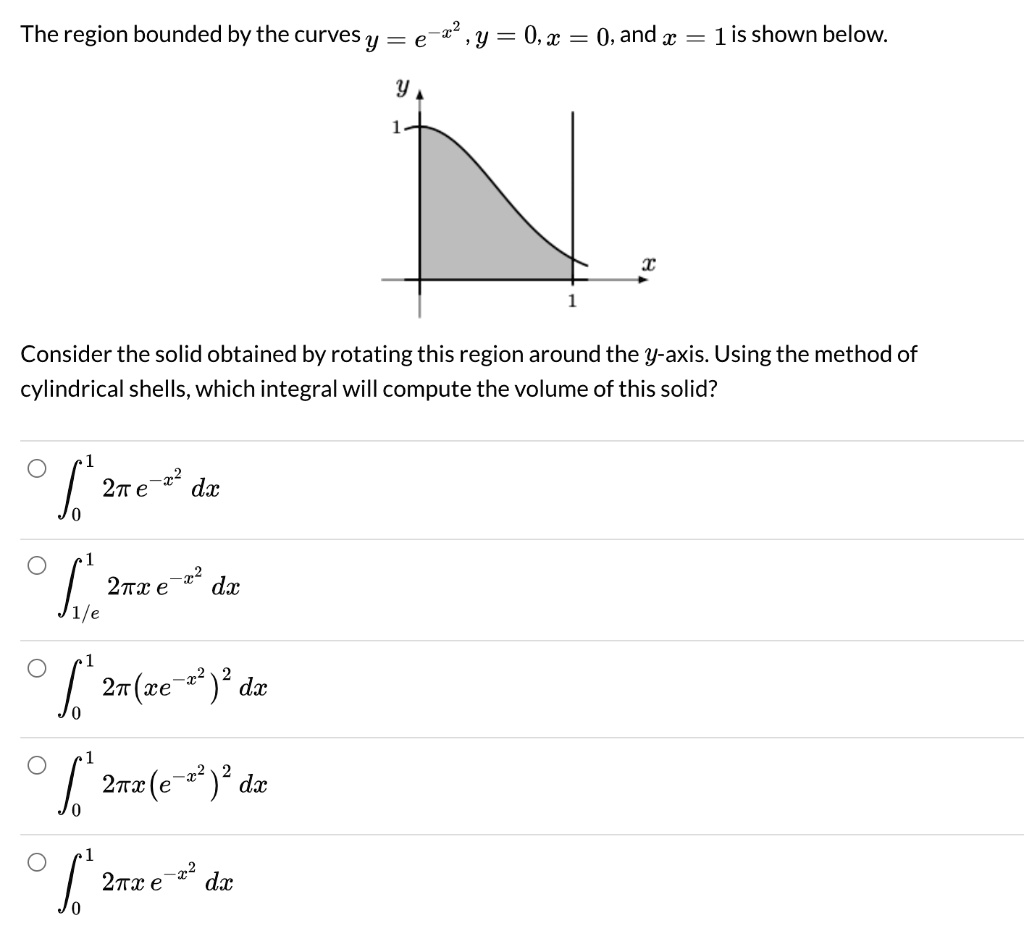 SOLVED:The region bounded by the curves y 22 = e y = 0,x = 0, and ...