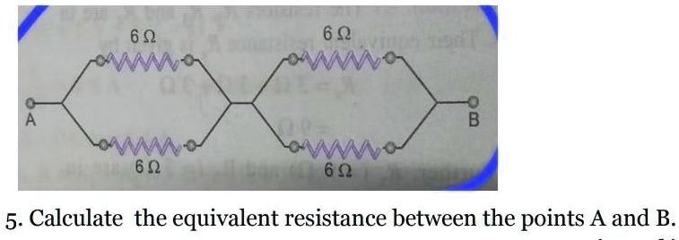 SOLVED: 'Calculate the equivalent resistance between the points A and B.'