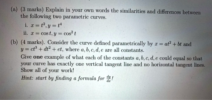 SOLVED:marks) Explain in YOur Own words the similarities and differences between the following ...