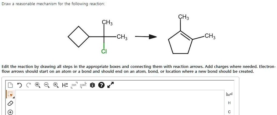 Draw reasonable mechanism for the following reaction: CH3 CH3 CH3 Edit ...