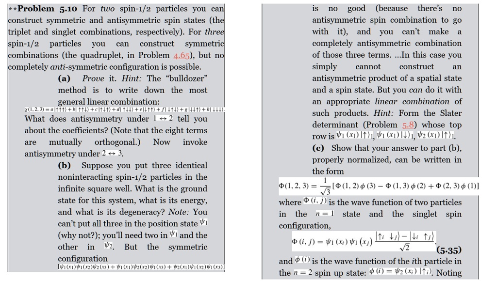 Problem 510 For Two Spin 12 Particles You Can Construct Symmetric And