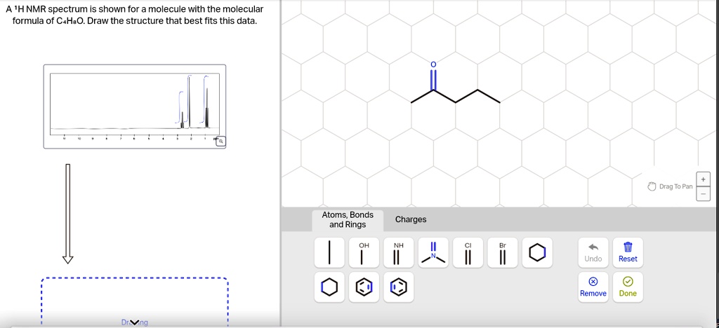a 1h nmr spectrum is shown for a molecule with the molecular formula of ...