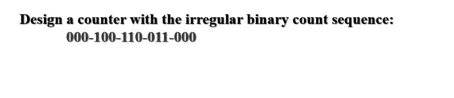 Solved Design A Counter With The Irregular Binary Count Sequence 000 5554