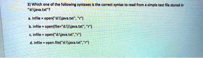 SOLVED: In Python, please choose the correct option and provide an explanation. 3) Which one of ...