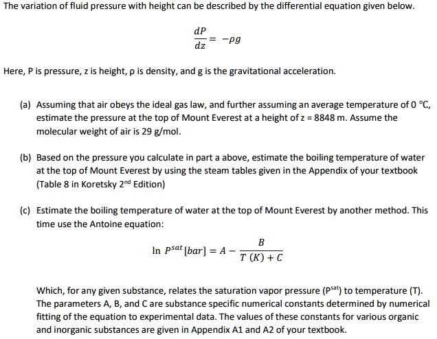 the variation of fluid pressure with height can be described by the ...