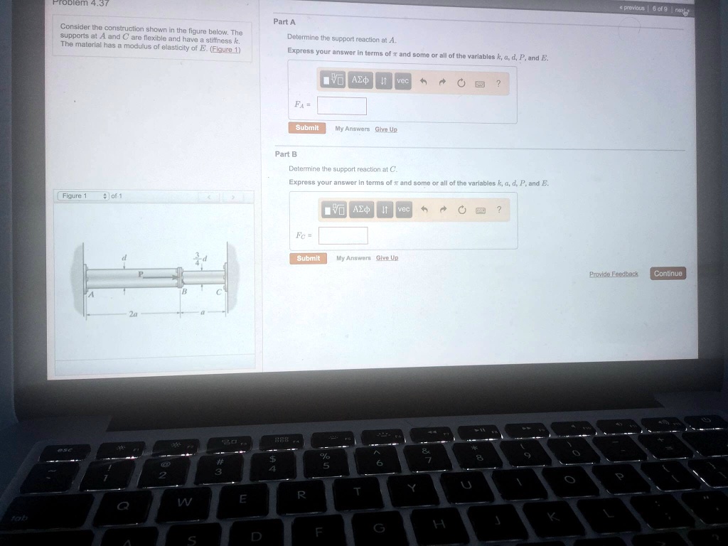 SOLVED: Problem 4.37 Consider the construction shown in the figure below. The supports at A and ...