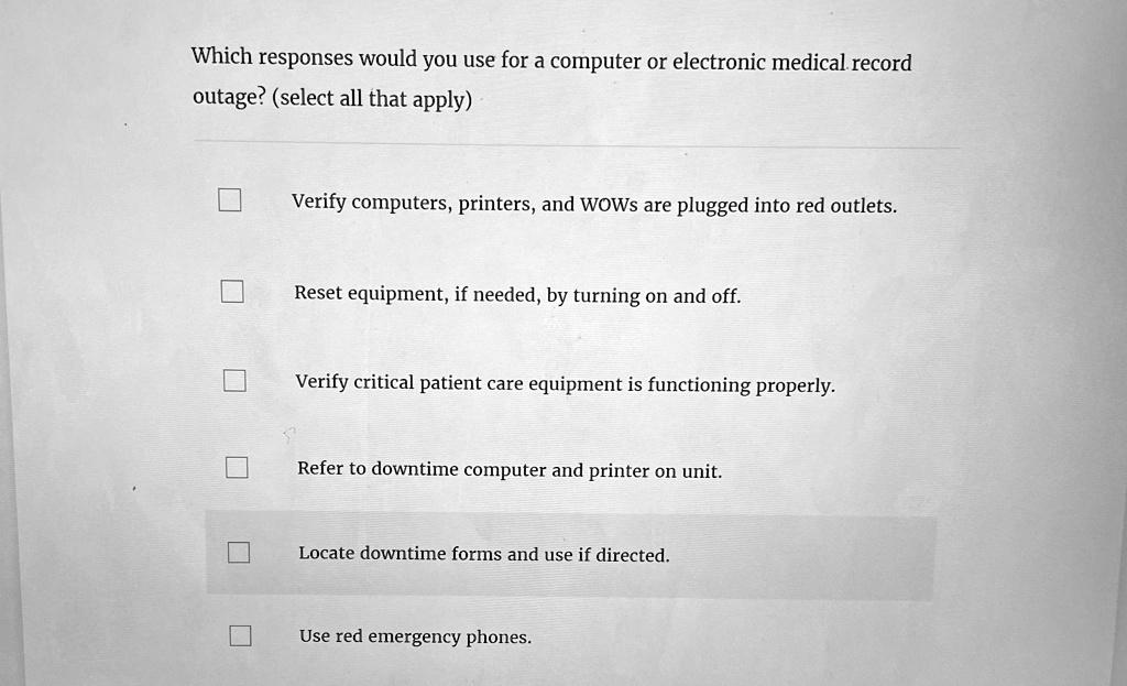 SOLVED: Which responses would you use for a computer or electronic ...