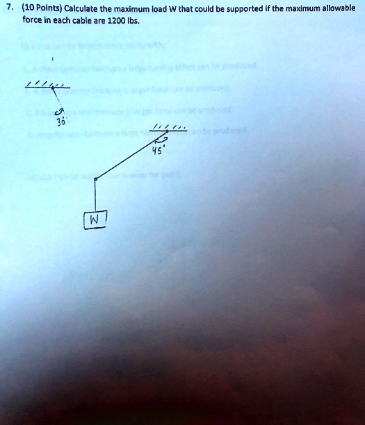 SOLVED: 10 Points Calculate the maximum load W that could be supported if the maximum allowable ...