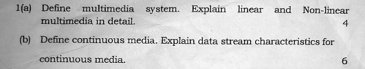 1(a) Define multimedia system. Explain linear and Non-linear multimedia ...