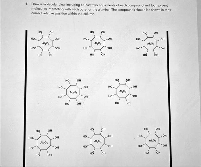 SOLVED: 4 Draw a molecular view including at least two equivalents of ...