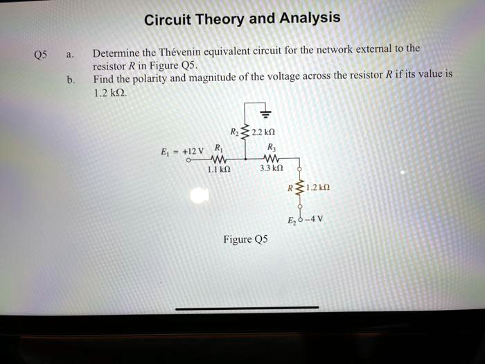 Q5 a. Determine the Thevenin equivalent circuit for the network ...