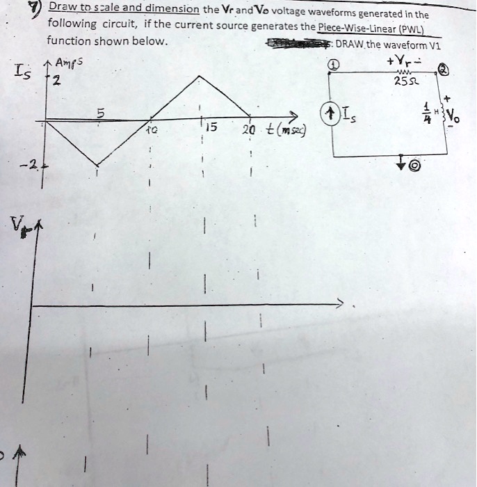 draw to scale and dimension the vr and vo voltage waveforms generated ...