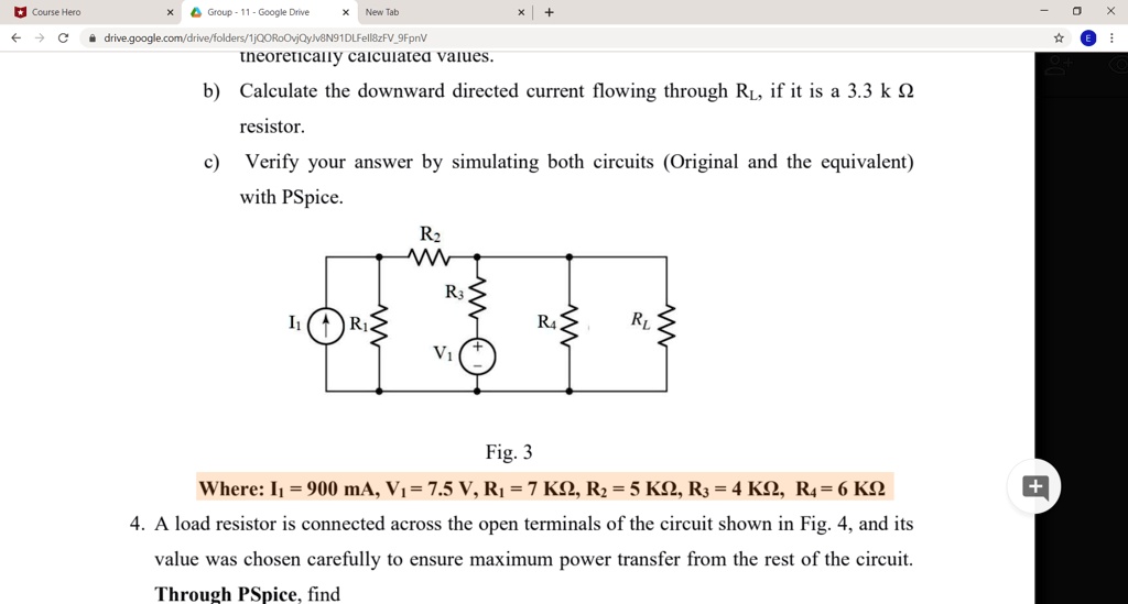 SOLVED: 3. Consider the circuit shown in Fig. 3a. Employ Norton's theorem and Thevenin's theorem ...