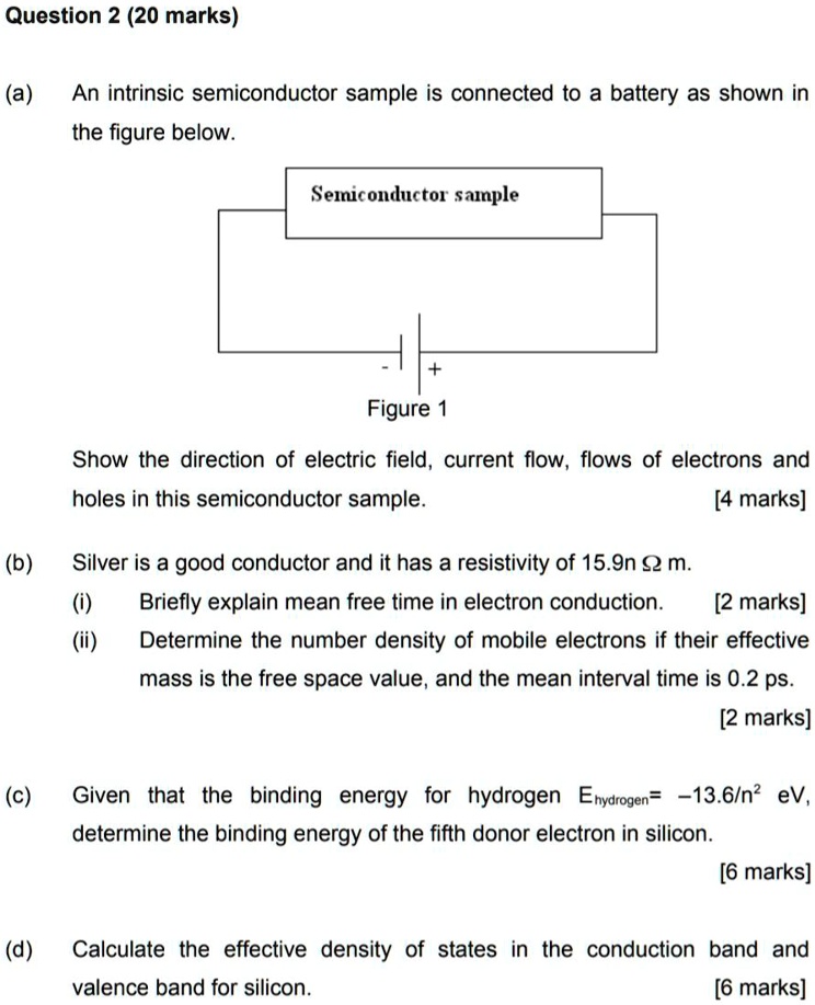 SOLVED: Text: Hi expert, please help to solve the below semiconductor ...