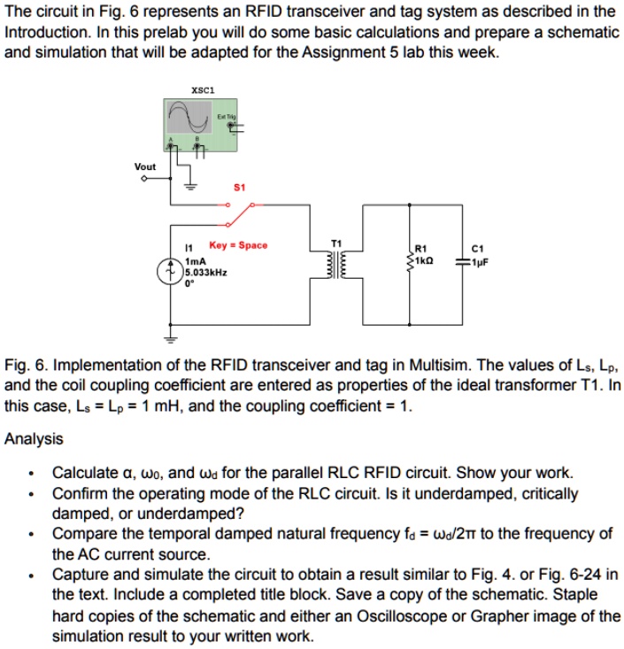 Solved The Circuit In Fig 6 Represents An Rfid Transceiver And Tag System As Described In The 