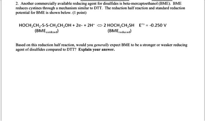 SOLVED: Another commercially available reducing agent for disulfides is ...