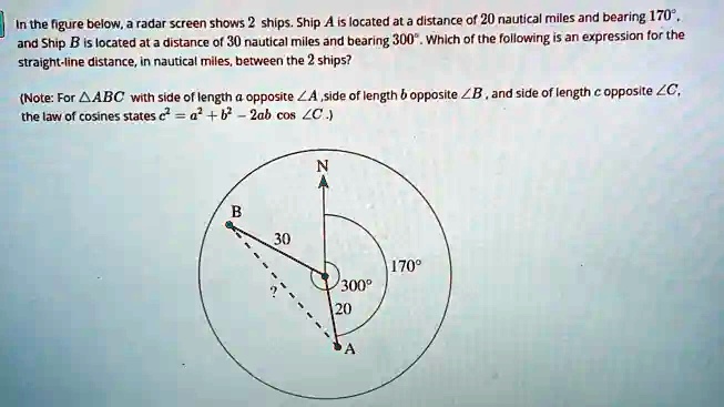 In the figure below, the radar screen shows two ships: Ship A is ...