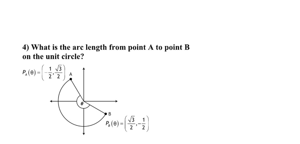 what is the arc length from point a to point b on the unit circle ...