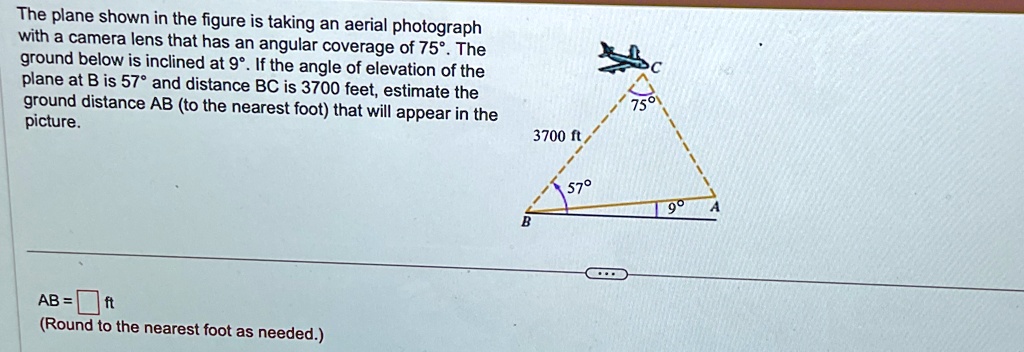the plane shown in the figure is taking an aerial photograph with a ...