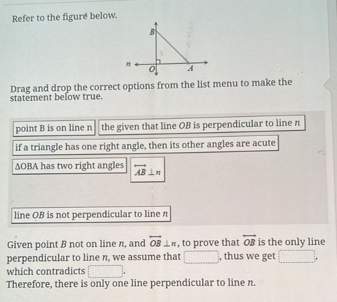 SOLVED: Refer to the figure below. Drag and drop the correct options from the list menu to make ...