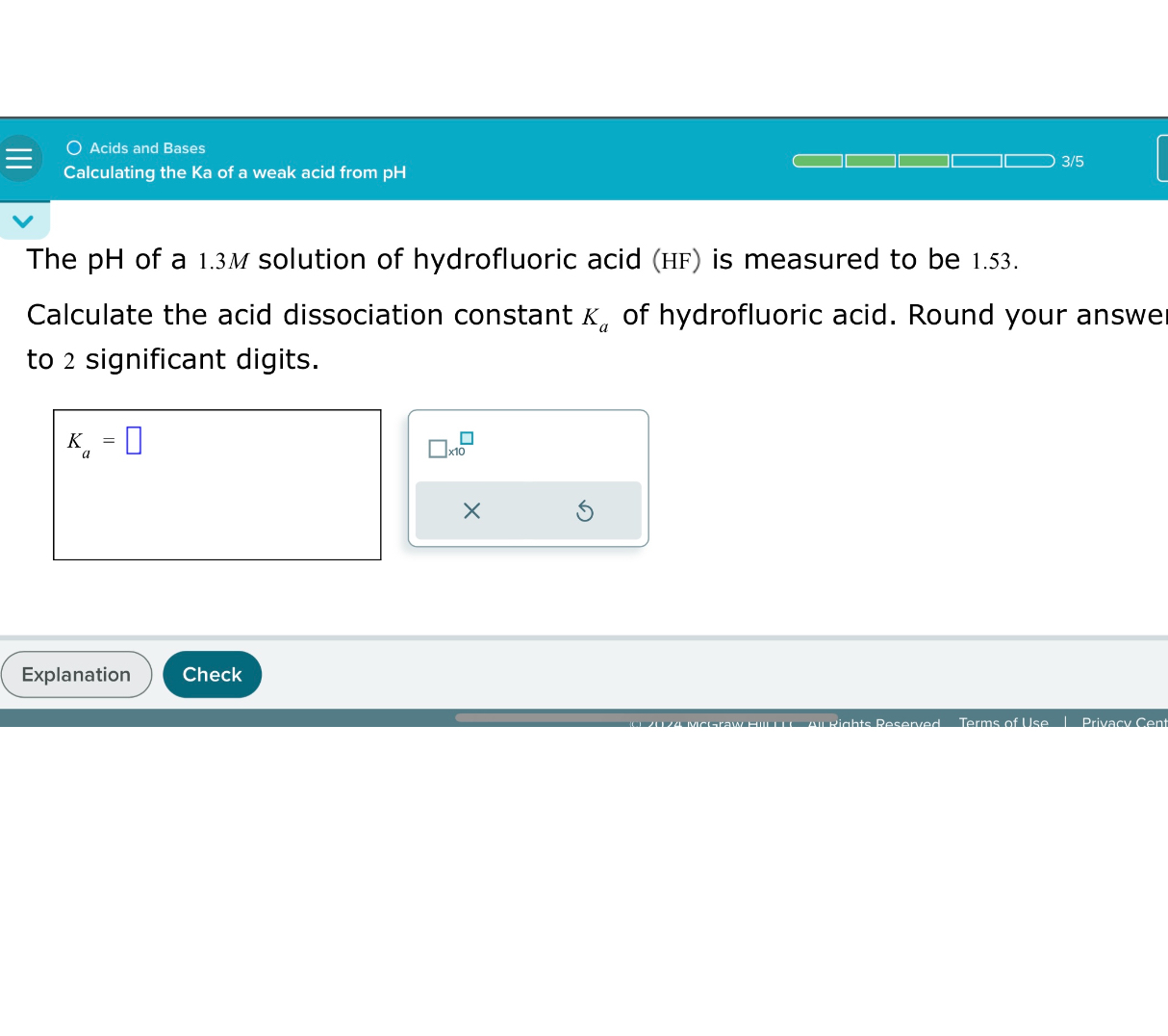 Acids and Bases Calculating the Ka of a weak acid from pH 3 / 5 The pH ...