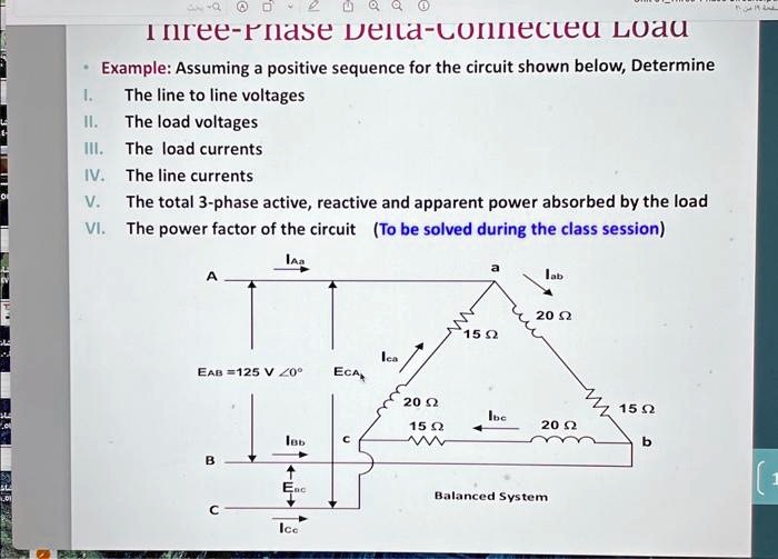 SOLVED: Texts: Electromechanical Devices Example: Assuming a positive sequence for the circuit ...