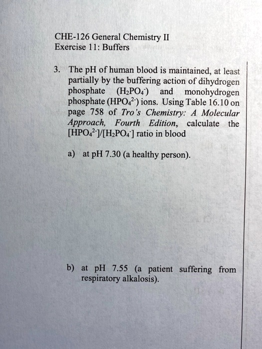 che 126 general chemistry ii exercise 1 1 buffers the ph of human blood ...