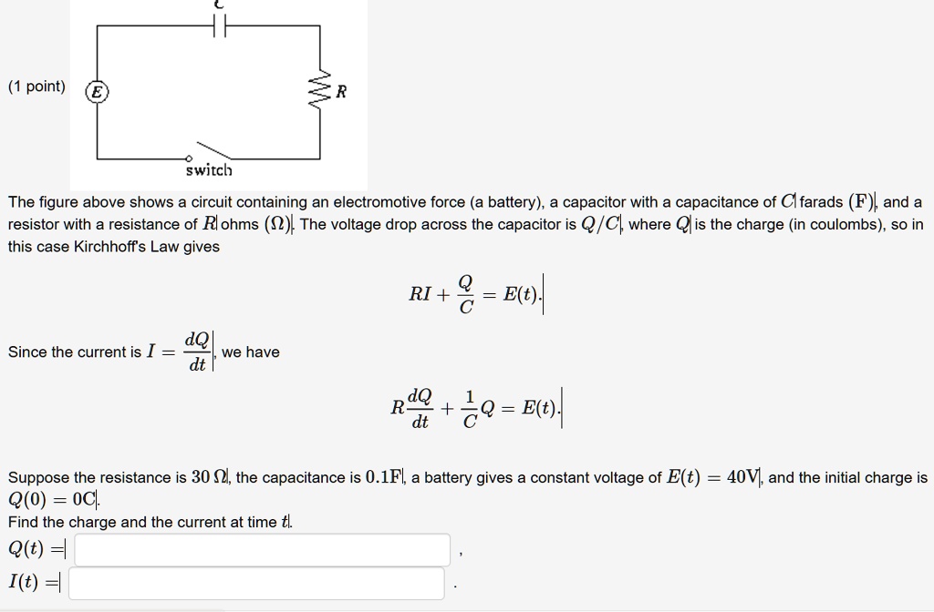 SOLVED: Switch The figure above shows a circuit containing an ...