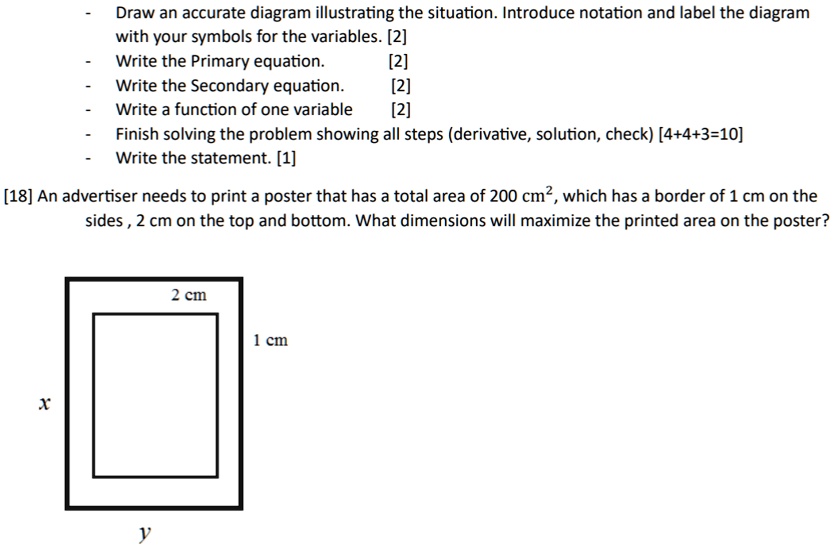 Draw an accurate diagram illustrating the situation. Introduce notation and label the diagram ...