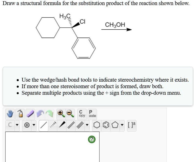 Draw a structural formula for the substitution product of...