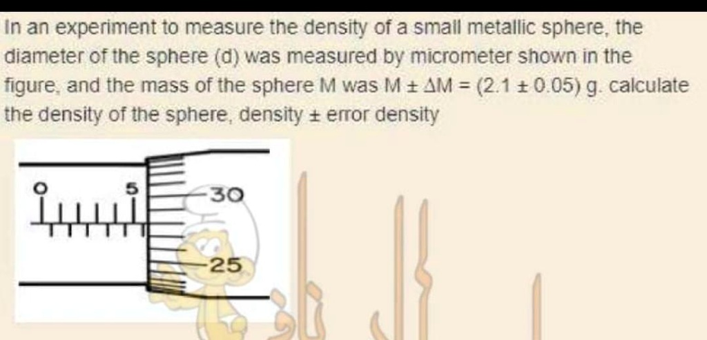 SOLVED:In an experiment to measure the density Of a small metallic ...