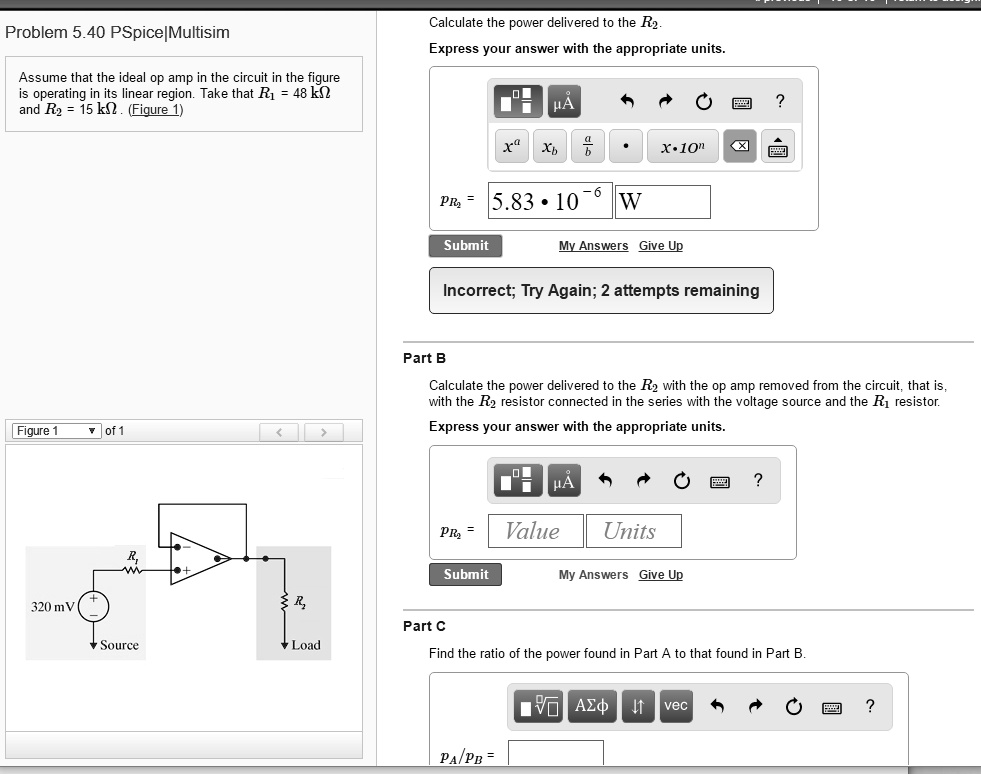 SOLVED: Calculate the power delivered to the R resistor. Problem 5.40 - PSpice/Multisim Express ...