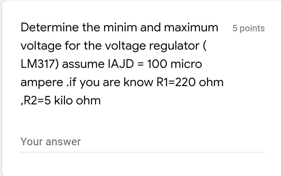 SOLVED: Determine the minimum and maximum voltage for the voltage ...