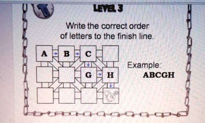 write the correct order of letter to the finish line help its urgent ...
