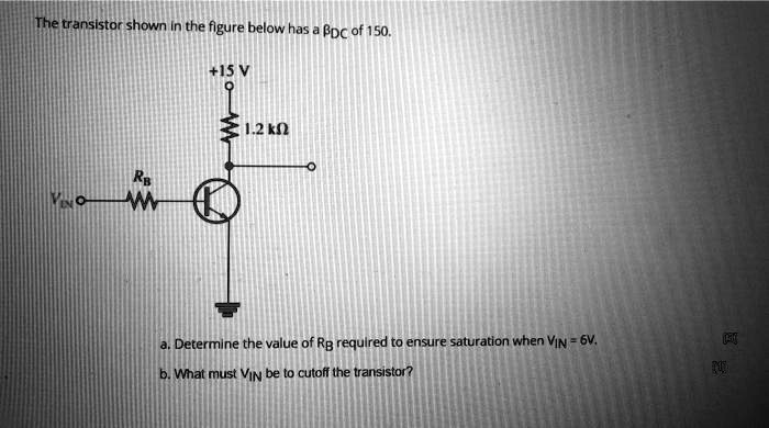 SOLVED: The transistor shown in the figure below has a DC of 150 +15V 1 ...