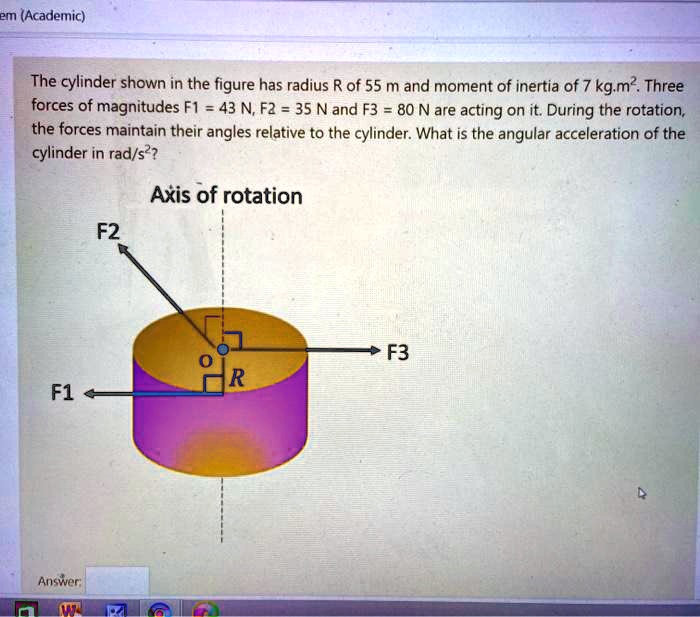 SOLVED: em (Academic) The cylinder shown in the figure has radius R of ...