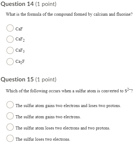 SOLVED: Question 14 (1 point) What is the formula of the compound ...