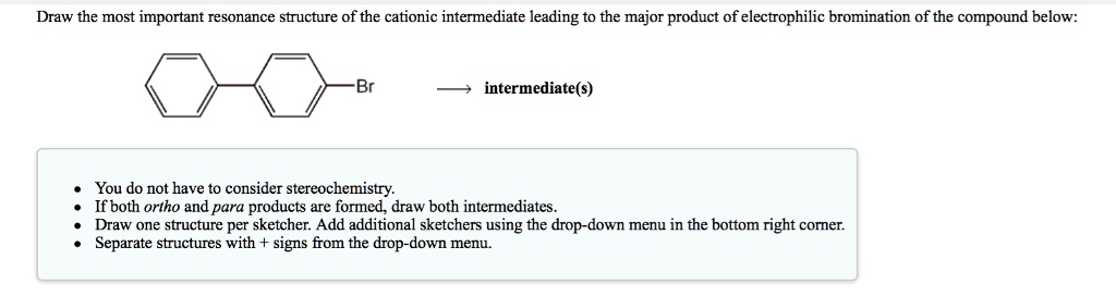 SOLVED: Draw the most important resonance structure of the cationic ...