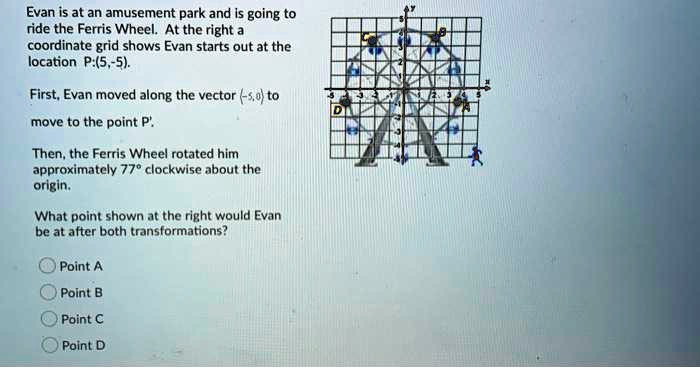 evan is at an amusement park and is going to ride the ferris wheel at ...
