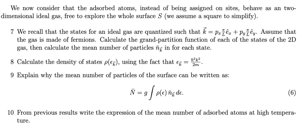 SOLVED: Statistical physics At the surface of a solid are A sites, each ...