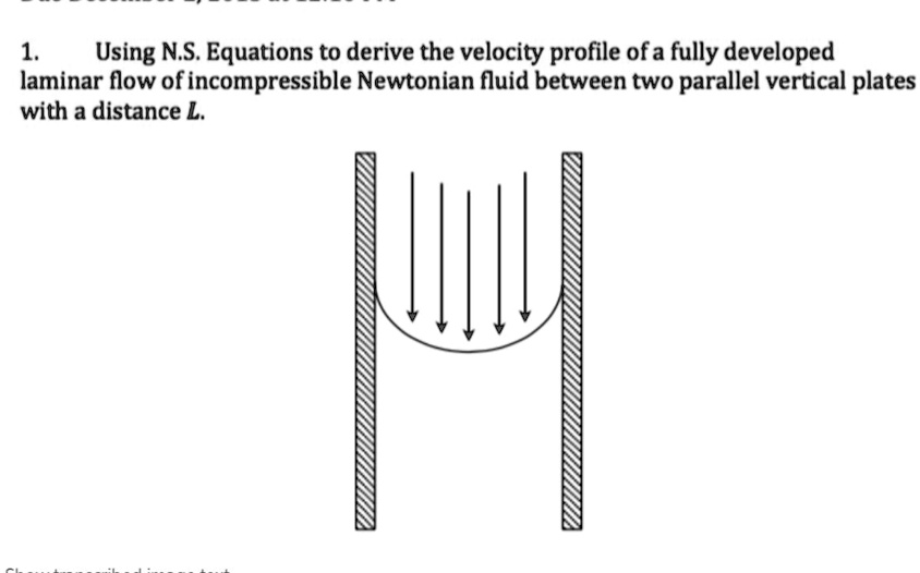 SOLVED: Using Navier-Stokes equations to derive the velocity profile of a fully developed ...