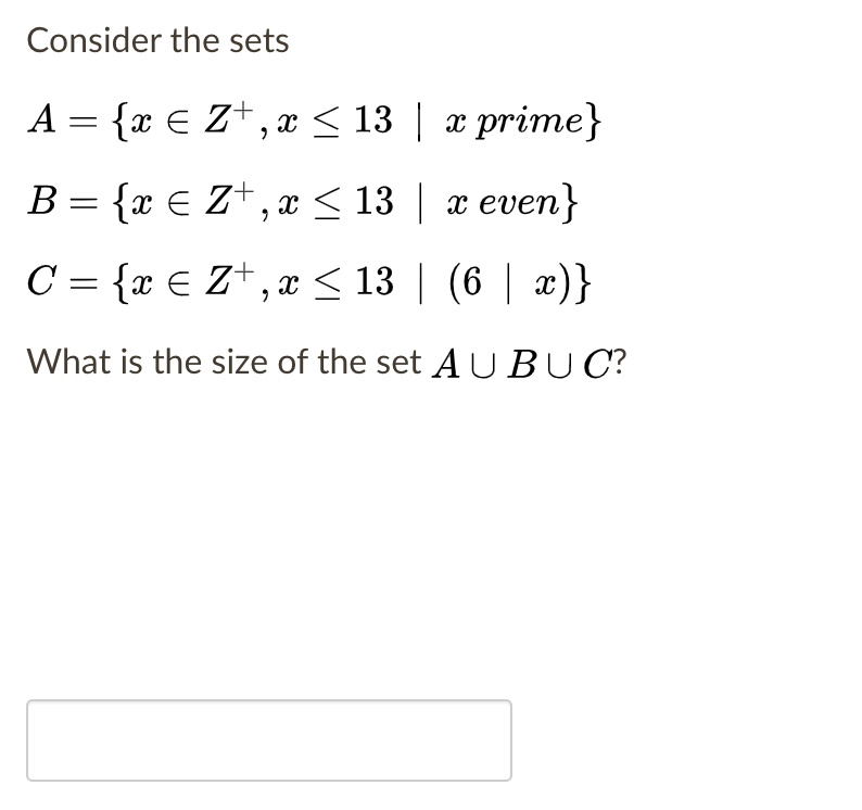 SOLVED: Consider the sets A = x € Zt,w