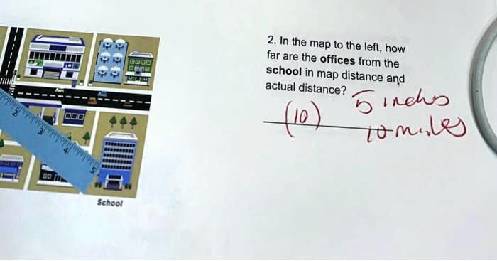 SOLVED:2 In the map to the left; how far are the offices 'from the ...