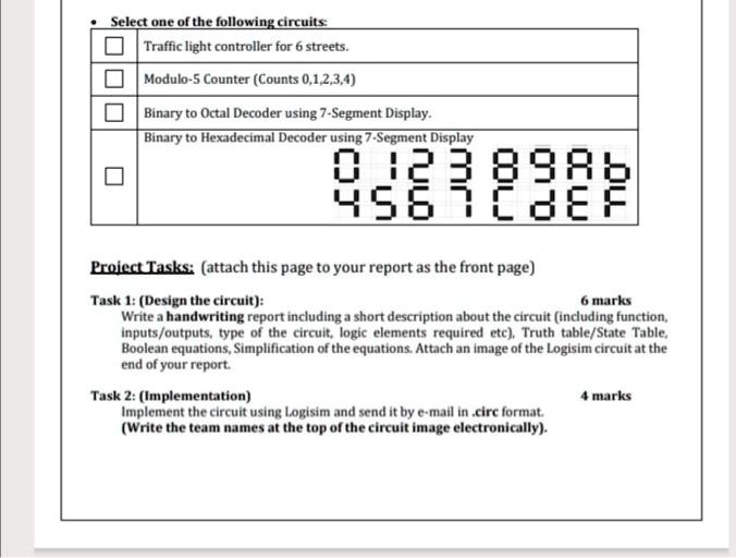 Solved Solve Binary To Octal Decoder Using 7 Segment Select One Of The Following Circuits