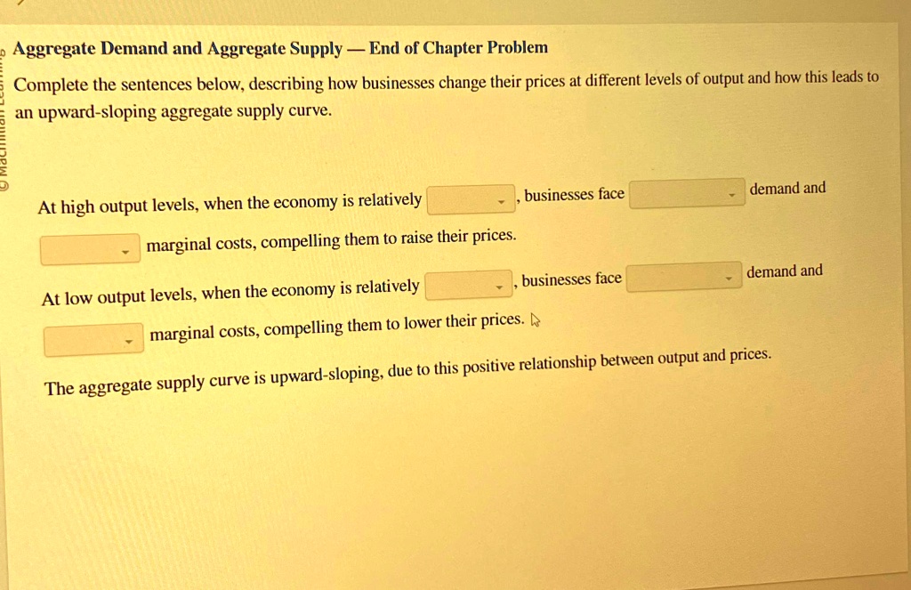 Aggregate Demand and Aggregate Supply — End of Chapter Problem Complete ...